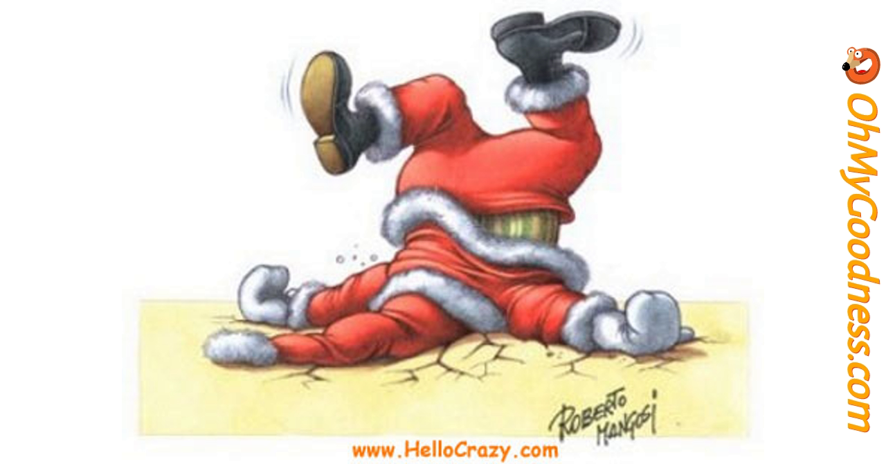 Ouch!... poor Santa! ecard | Funny Free eCards | OhMyGoodness ecards