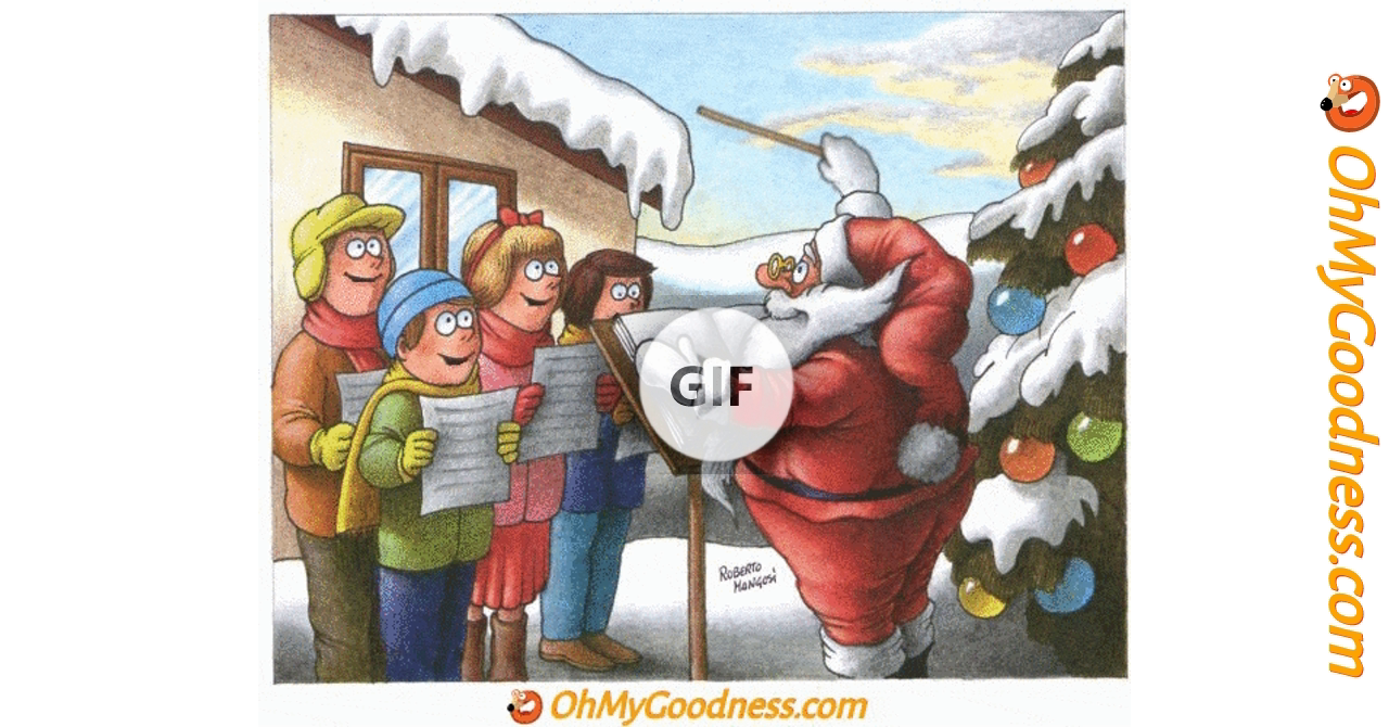 Santa's choir wishes you Merry Christmas and a Happy New Year ecard ...