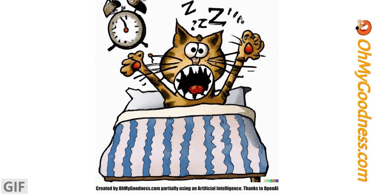 Good morning, lazy cat! ecard | Funny Free eCards | OhMyGoodness ecards