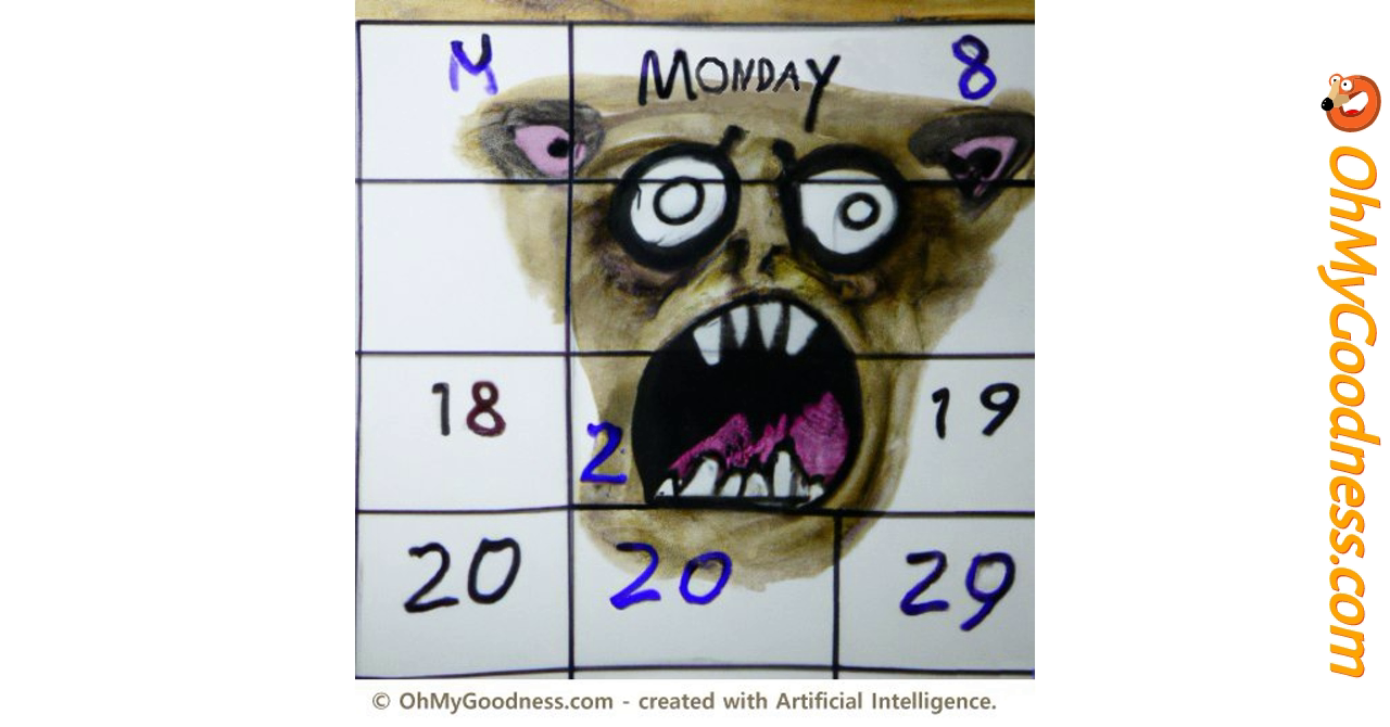 Monday, the calendar monster. ecard | Funny Free eCards | OhMyGoodness ...