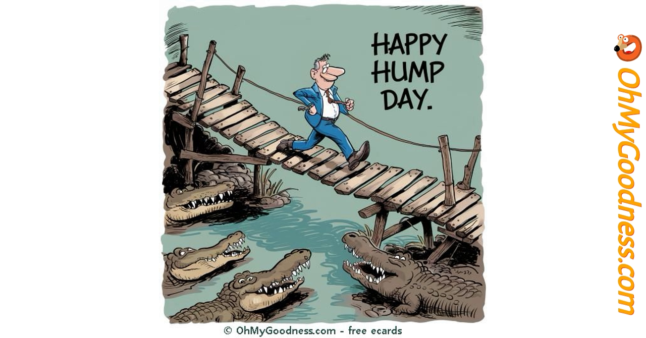 Halfway through the week ecard | Funny Free eCards | OhMyGoodness ecards