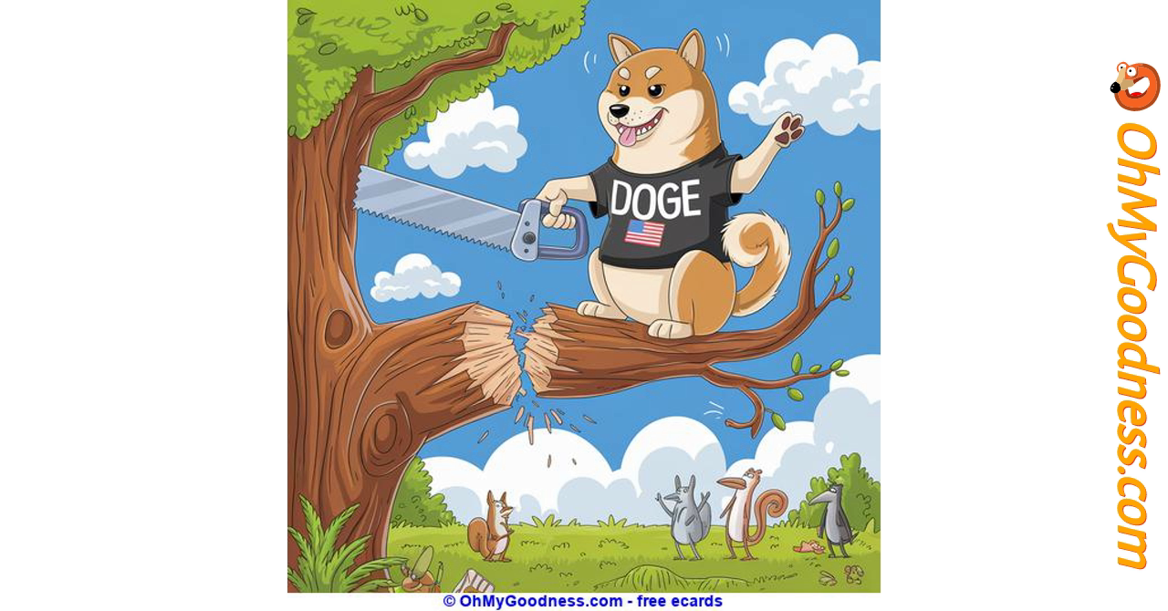 The DOGE cuts ecard | Funny Free eCards | OhMyGoodness ecards